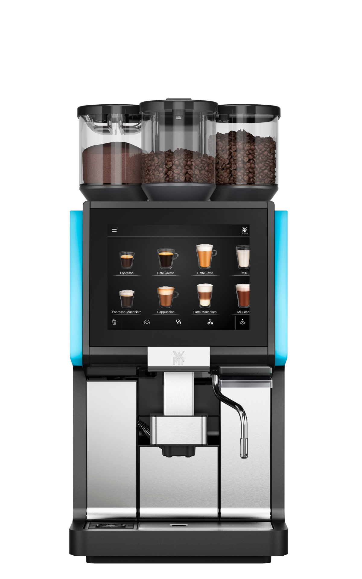 WMF 1500 S+ Dynamic Milk, 2 bønnebeholder & 1 kakaobeholder - Bean to ...